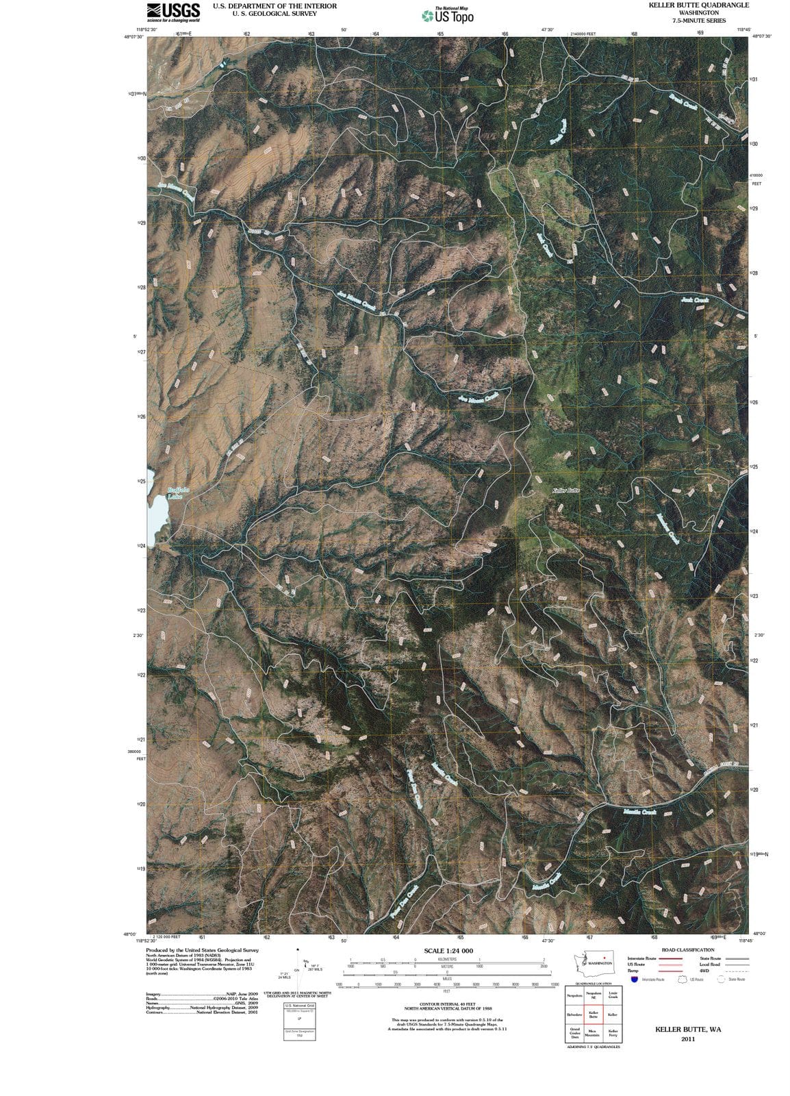 2011 Keller Butte, WA - Washington - USGS Topographic Map – Historic ...
