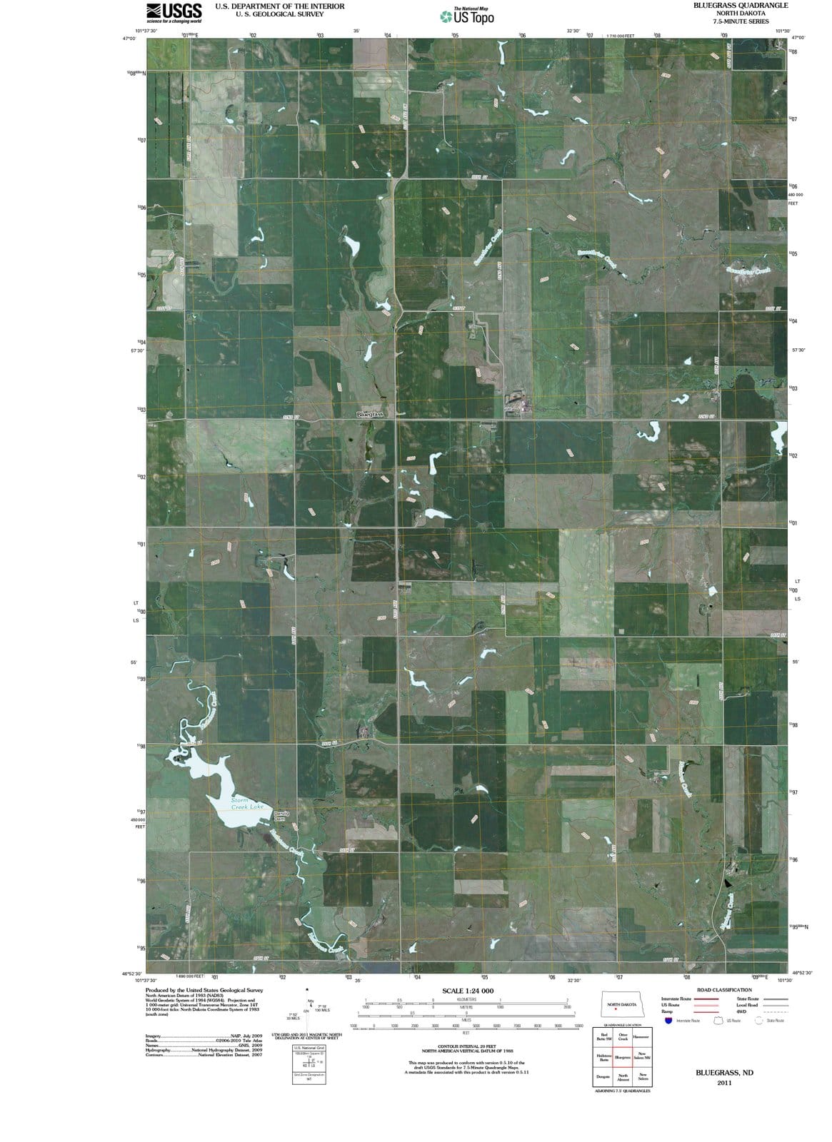 2011 Bluegrass, ND - North Dakota - USGS Topographic Map – Historic ...