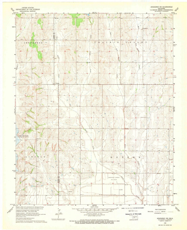 1968 Anadarko, OK - Oklahoma - USGS Topographic Map – Historic Pictoric