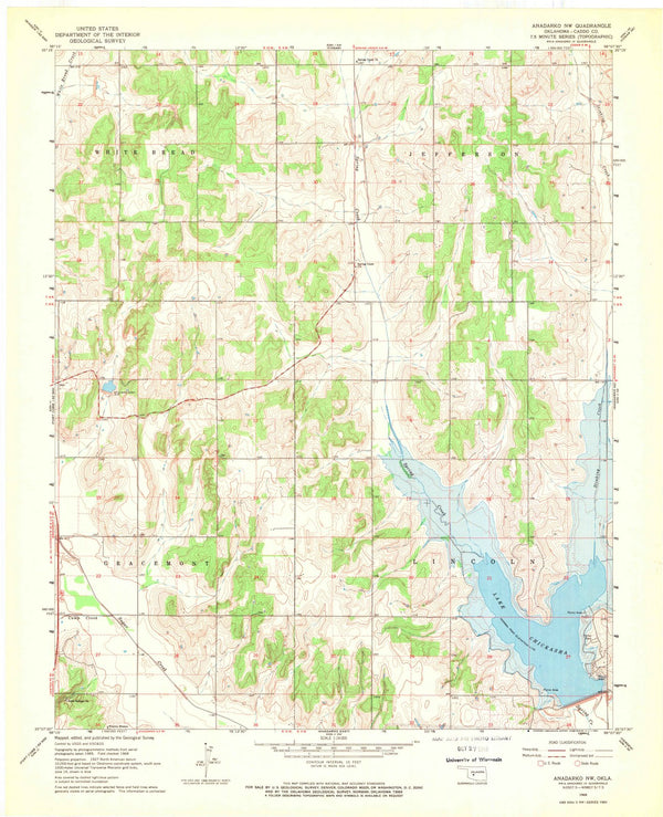1968 Anadarko, OK - Oklahoma - USGS Topographic Map v2 – Historic Pictoric