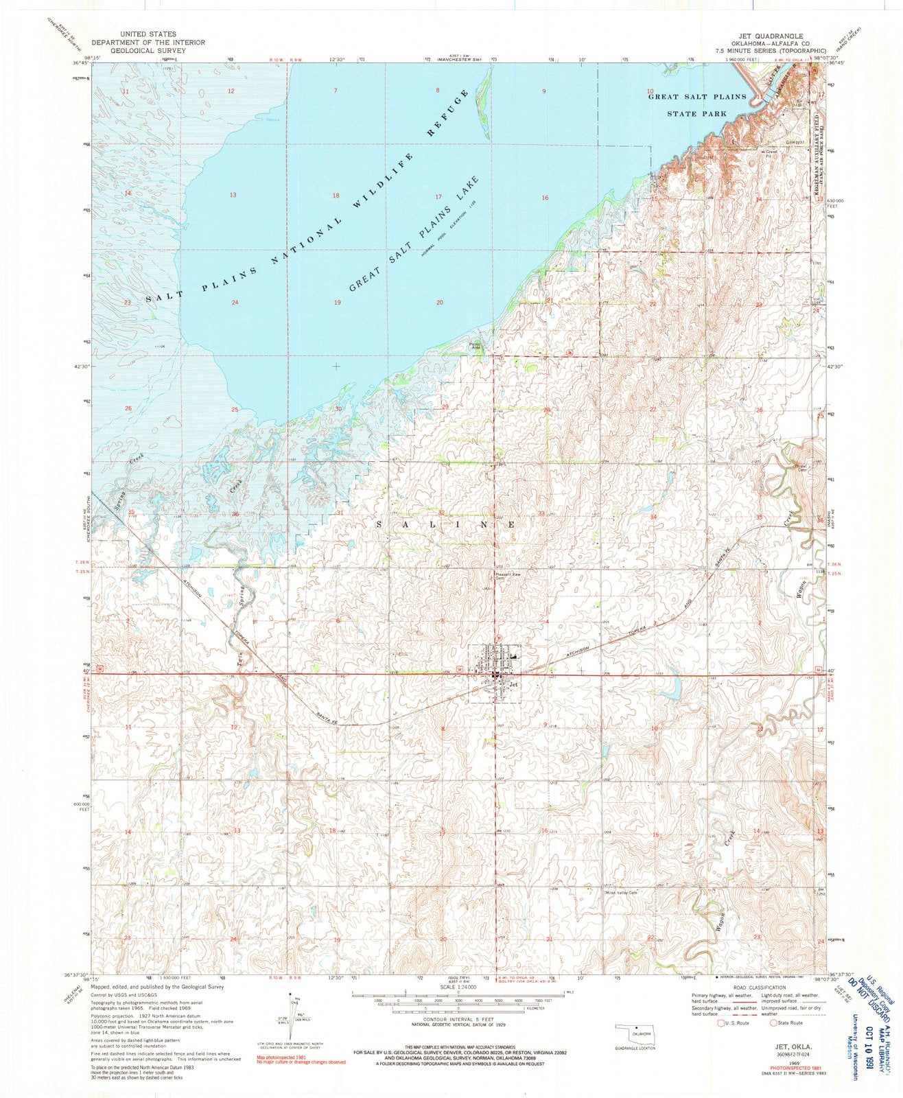 1969 Jet, OK - Oklahoma - USGS Topographic Map v2 – Historic Pictoric