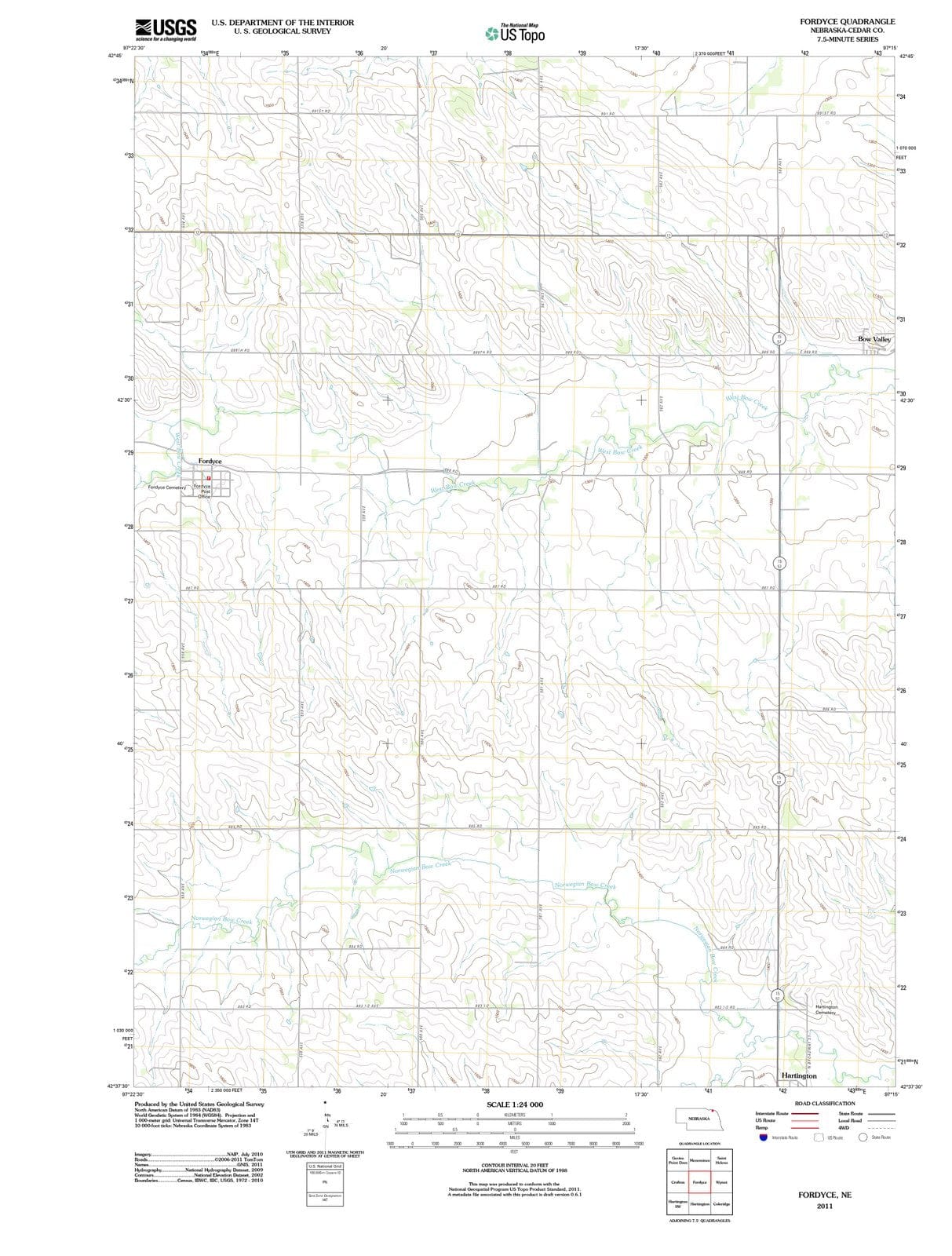 2011 Fordyce, NE - Nebraska - USGS Topographic Map – Historic Pictoric