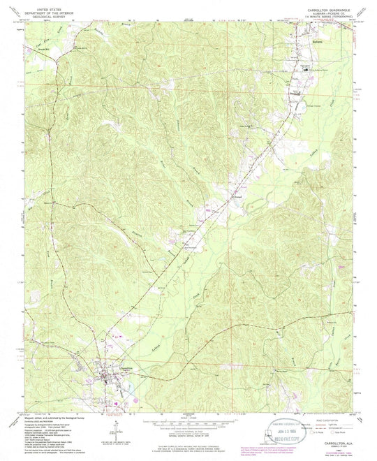 1967 Carrollton, AL - Alabama - USGS Topographic Map – Historic Pictoric