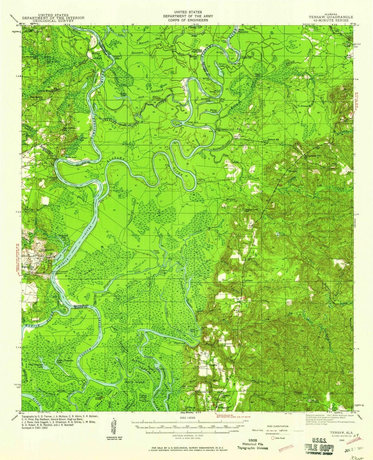Mobile Alabama Topographic Map