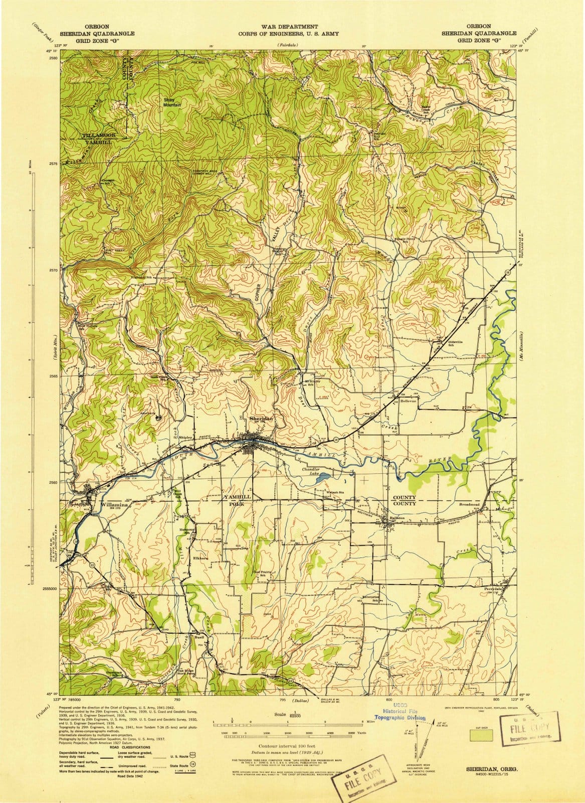 Sheridan Oregon Map