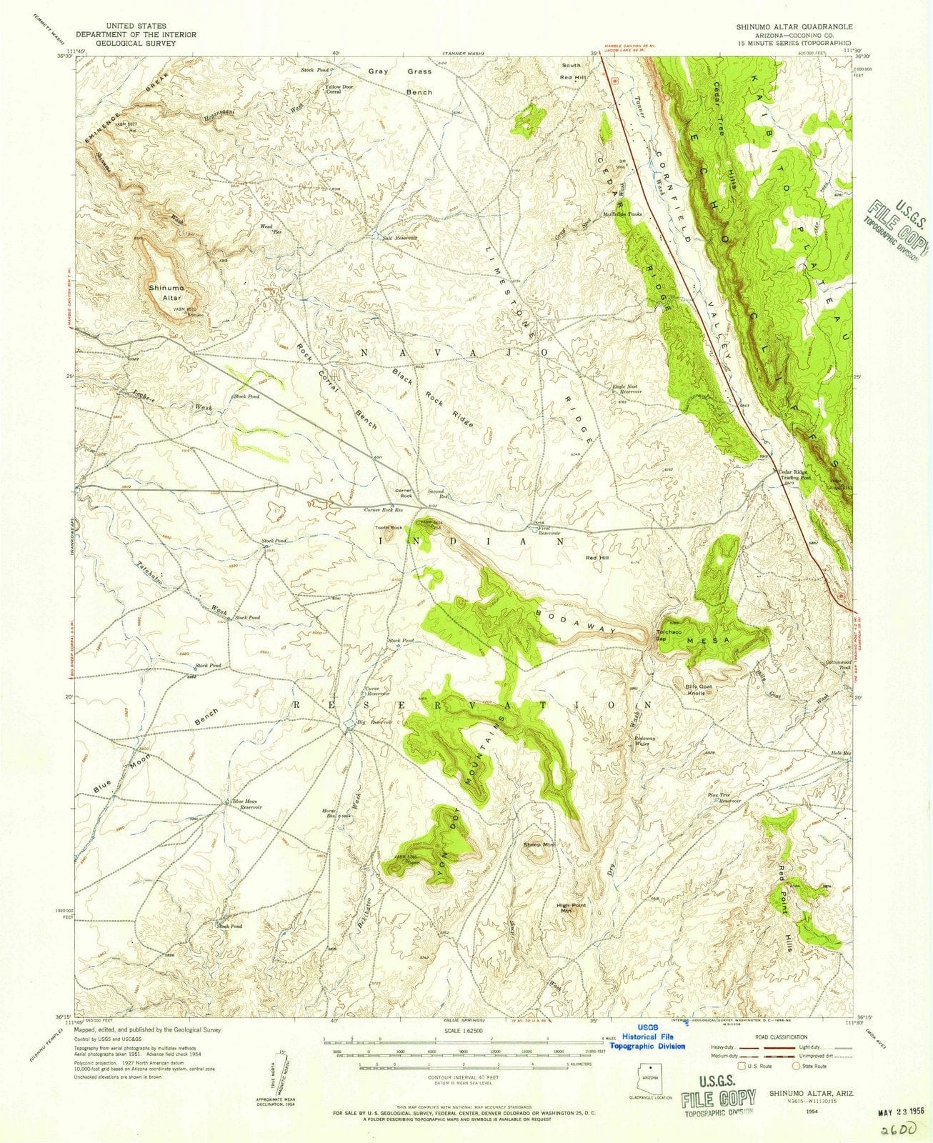 1954 Shinumo Altar, AZ - Arizona - USGS Topographic Map – Historic Pictoric