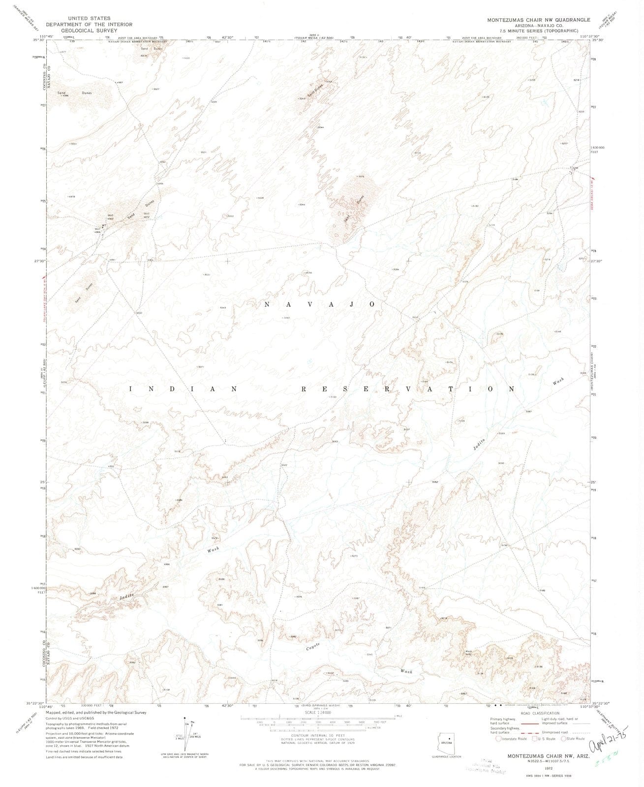 1972 Montezumas Chair, AZ - Arizona - USGS Topographic Map – Historic ...