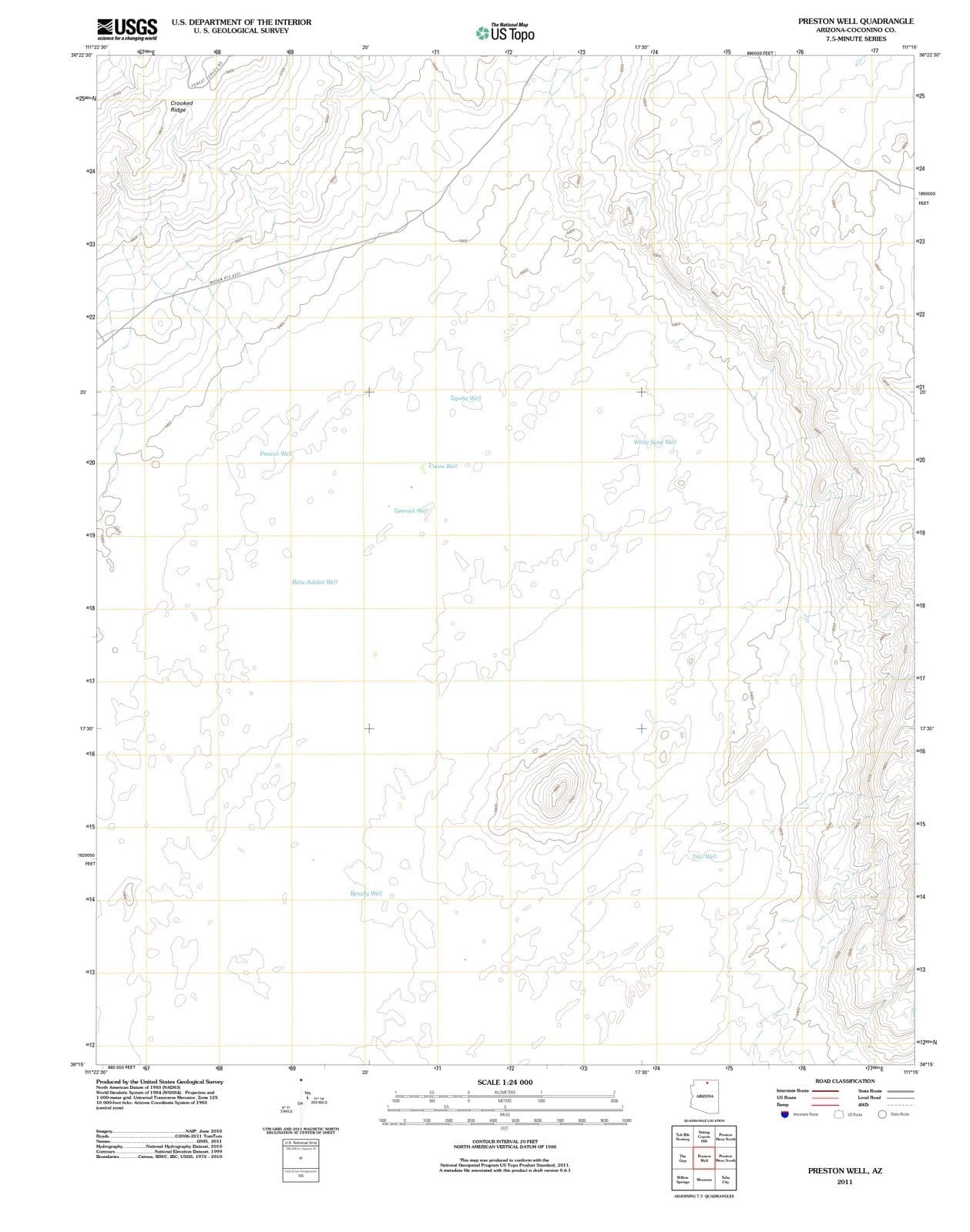 2011 Preston Well, AZ - Arizona - USGS Topographic Map – Historic Pictoric