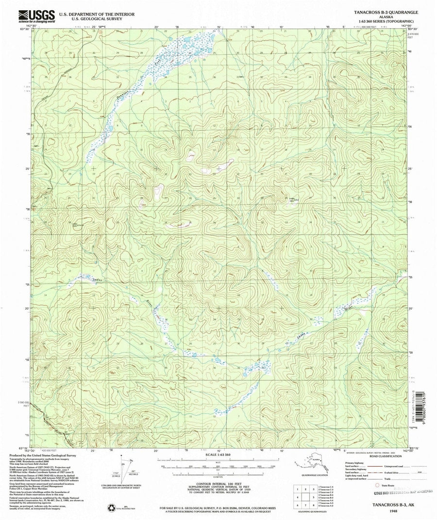 1948 Tanacross, AK - Alaska - USGS Topographic Map v5 – Historic Pictoric