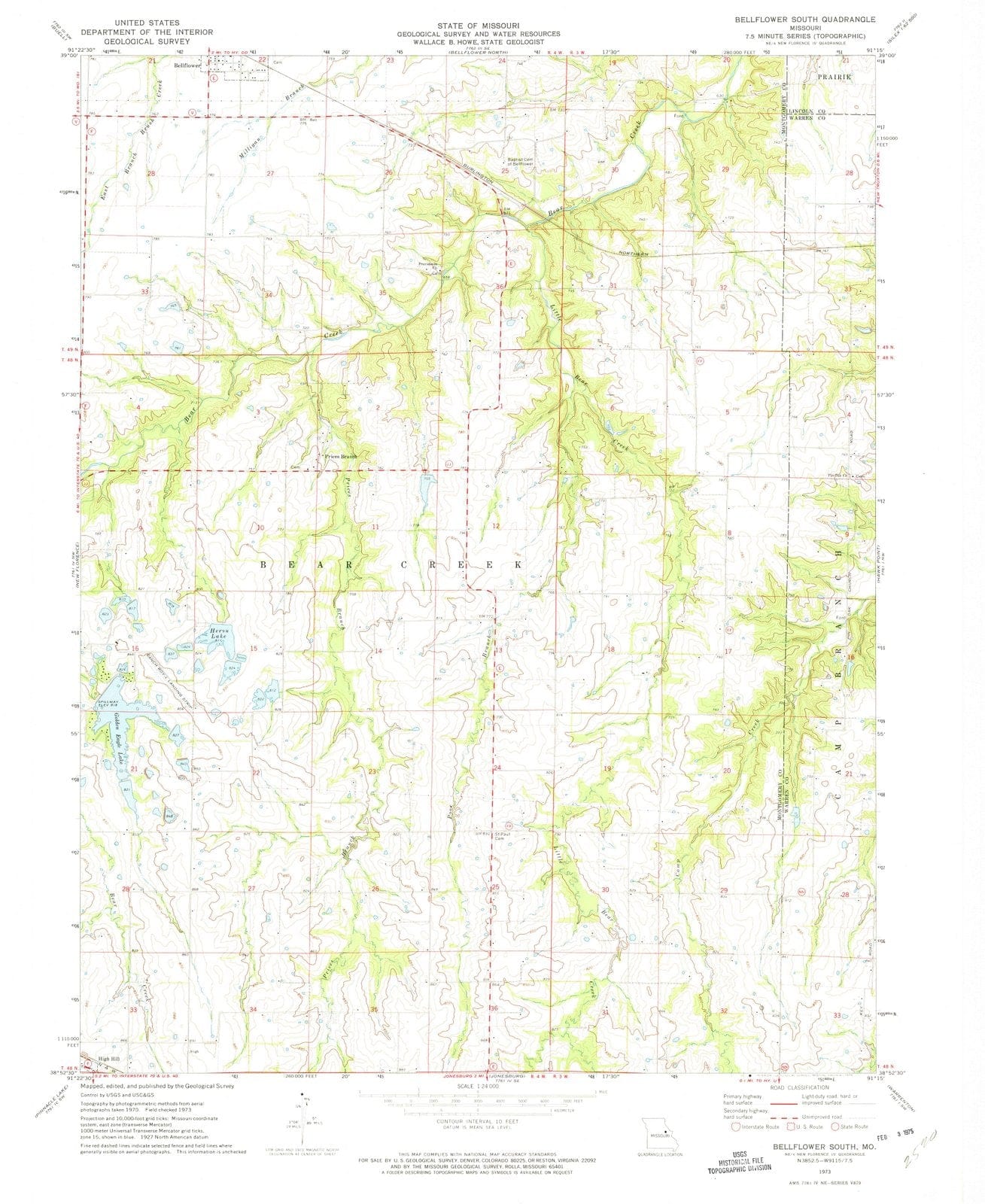 1973 Bellflower South, MO - Missouri - USGS Topographic Map – Historic ...