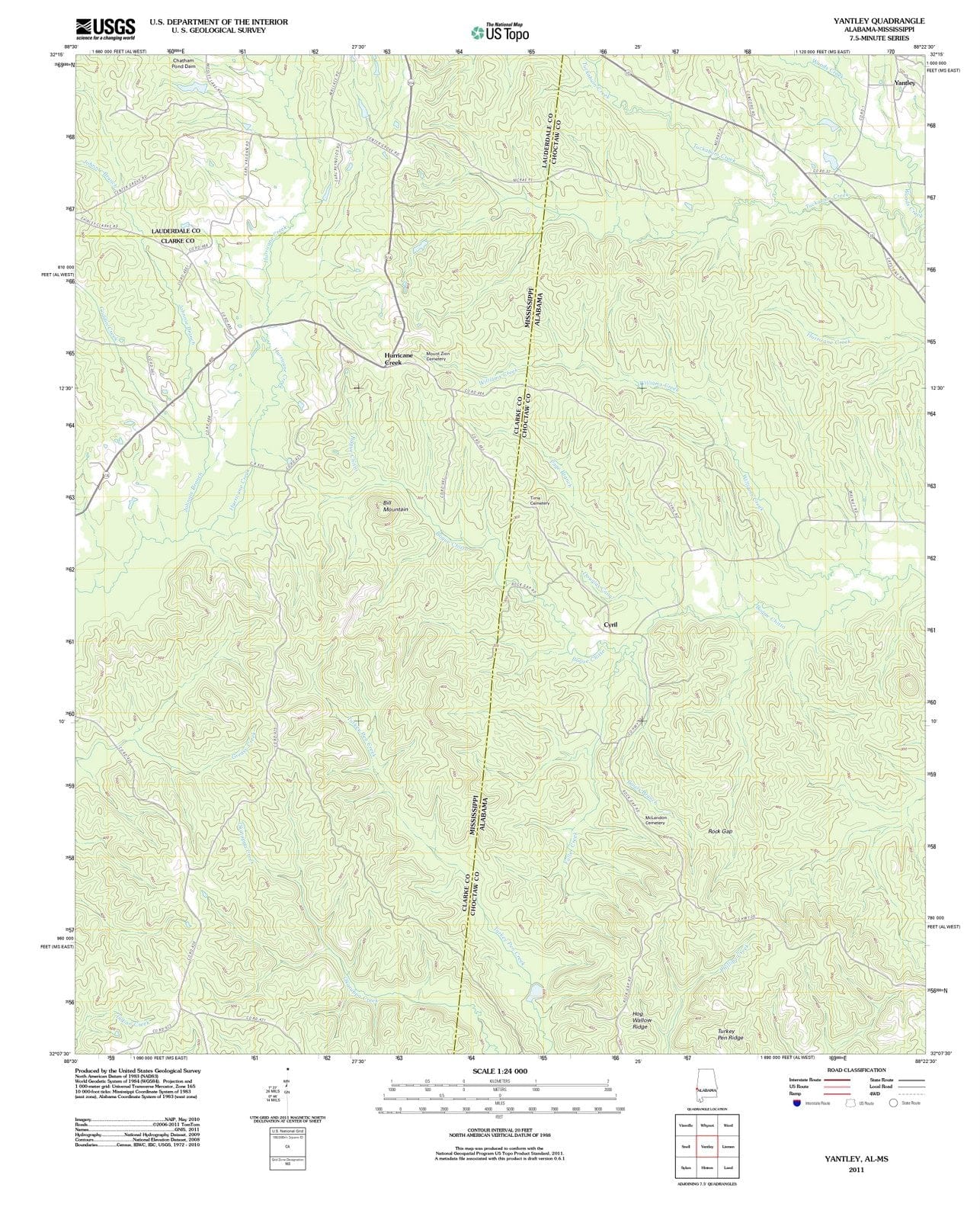2011 Yantley, AL - Alabama - USGS Topographic Map – Historic Pictoric