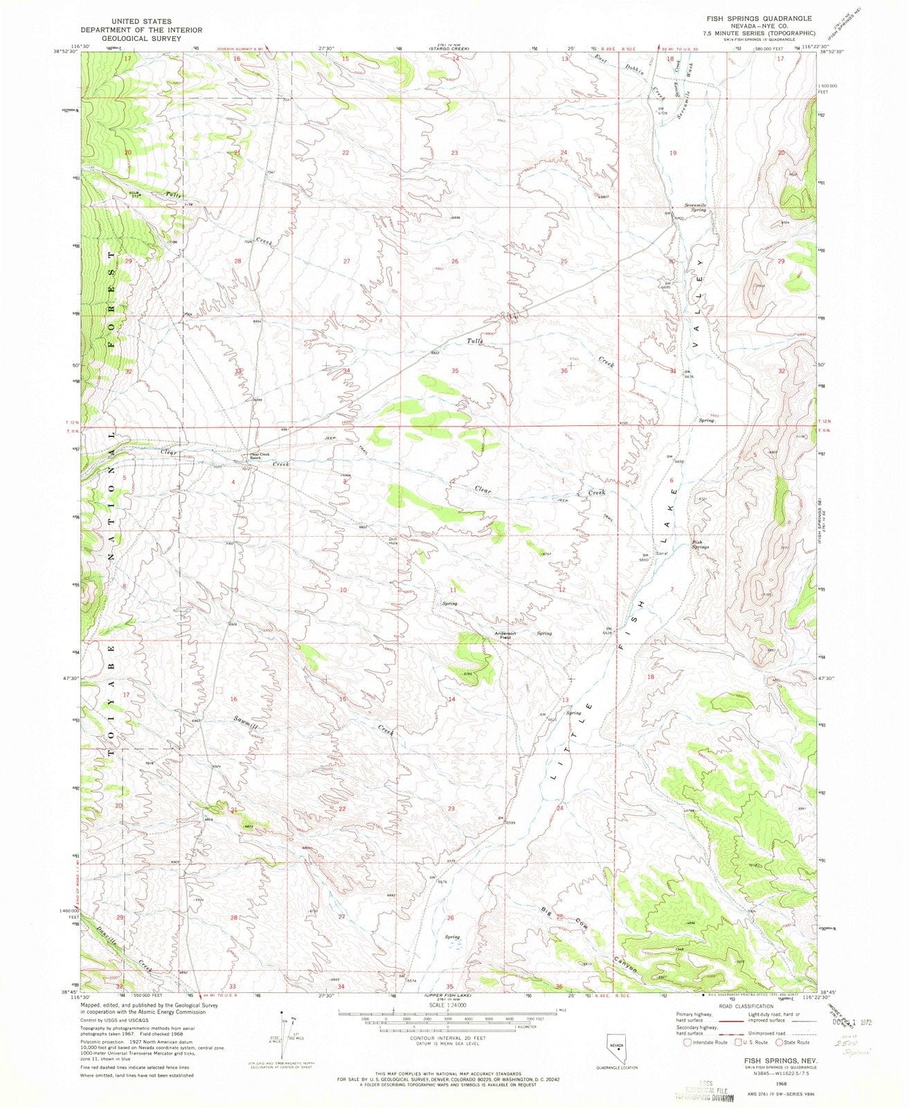 1968 Fish Springs, NV - Nevada - USGS Topographic Map v3 – Historic ...