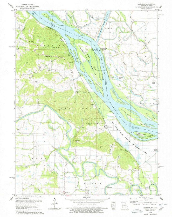 1978 Ashburn, MO - Missouri - USGS Topographic Map – Historic Pictoric