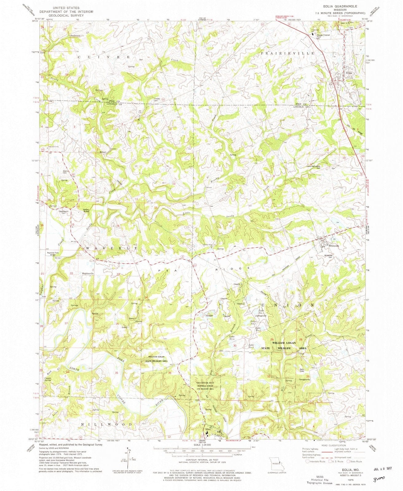 1975 Eolia, MO - Missouri - USGS Topographic Map – Historic Pictoric
