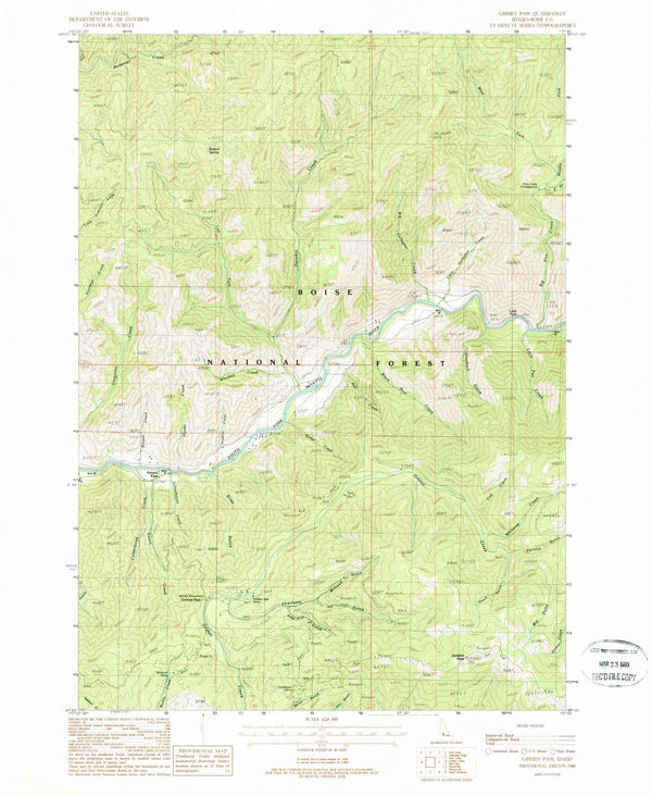 1988 Grimes Pass, ID - Idaho - USGS Topographic Map – Historic Pictoric