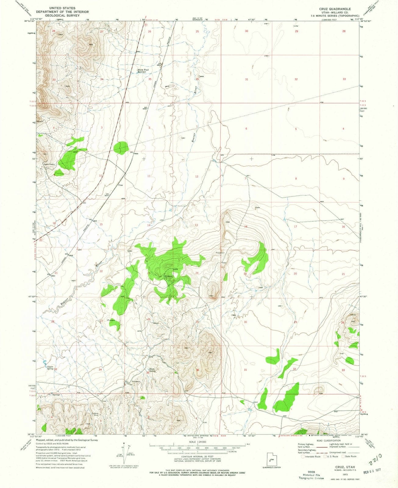 1973 Cruz, UT - Utah - USGS Topographic Map - Historic Pictoric 1973 Cruz, UT - Utah - USGS Topographic Map - Historic Pictoric