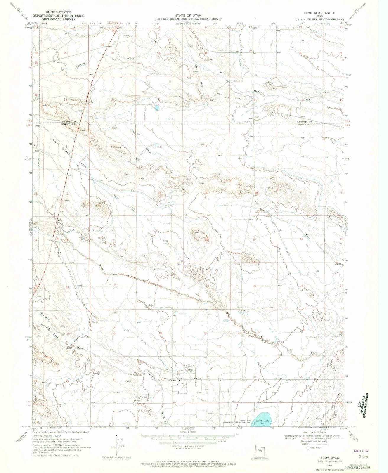 1969 Elmo, UT - Utah - USGS Topographic Map – Historic Pictoric