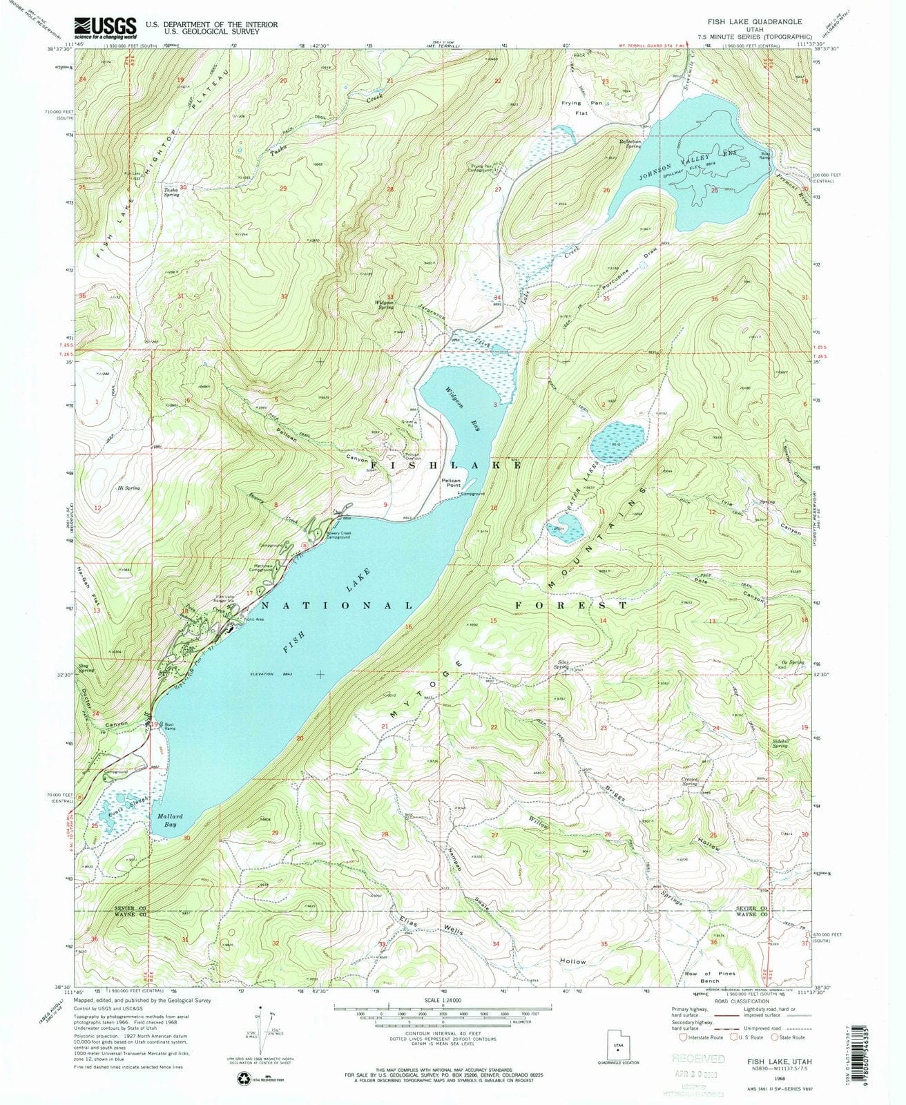Fish Lake Topo Map