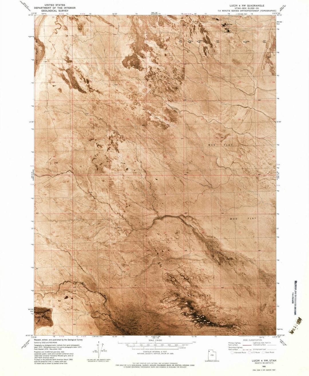 1983 Lucin 4, UT - Utah - USGS Topographic Map v2 – Historic Pictoric