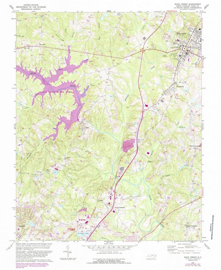1967 Wake Forest, NC - North Carolina - USGS Topographic Map – Historic ...