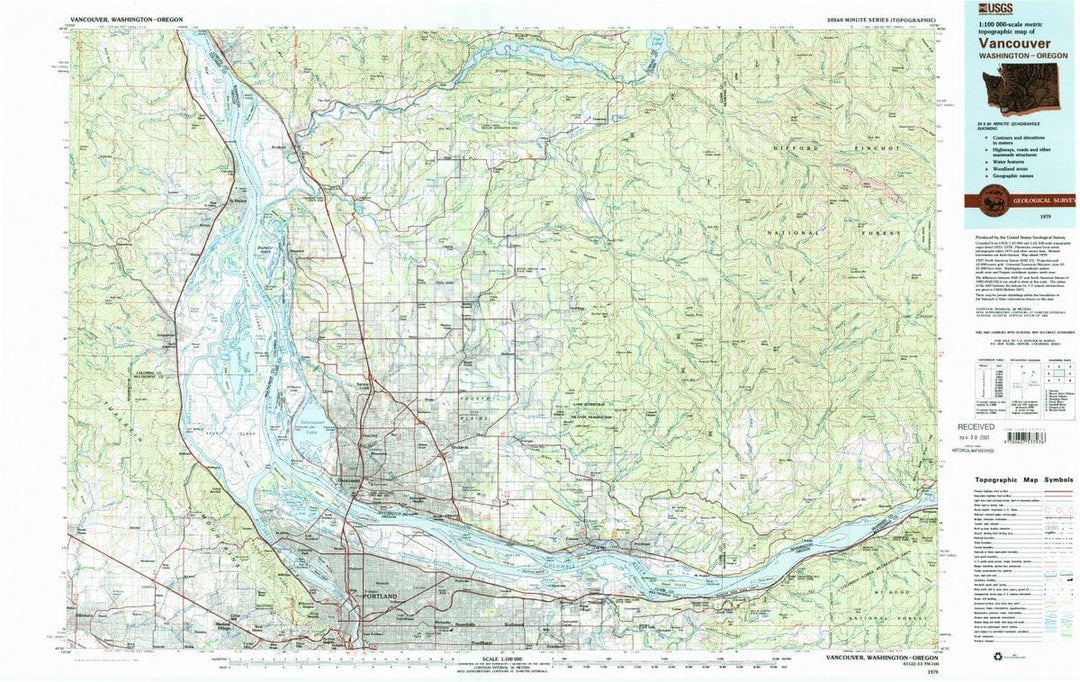1979 Vancouver, WA - Washington - USGS Topographic Map – Historic Pictoric