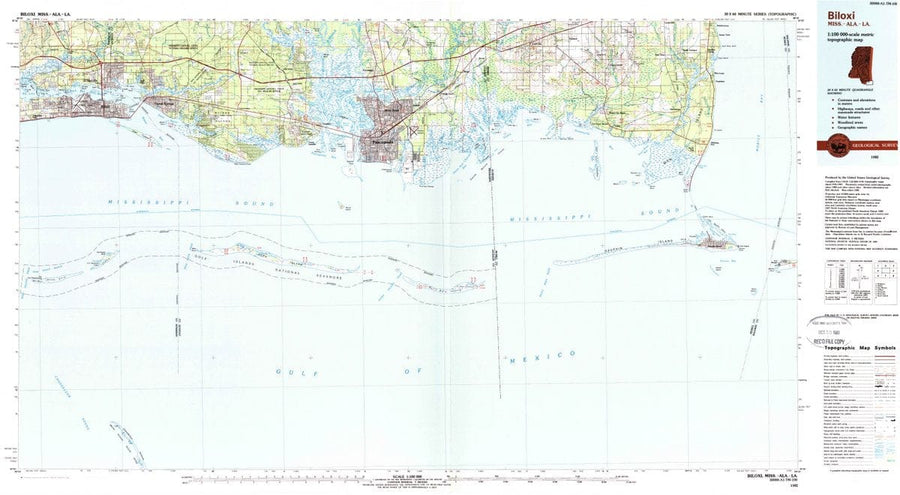 1982 Biloxi, MS - Mississippi - USGS Topographic Map – Historic Pictoric