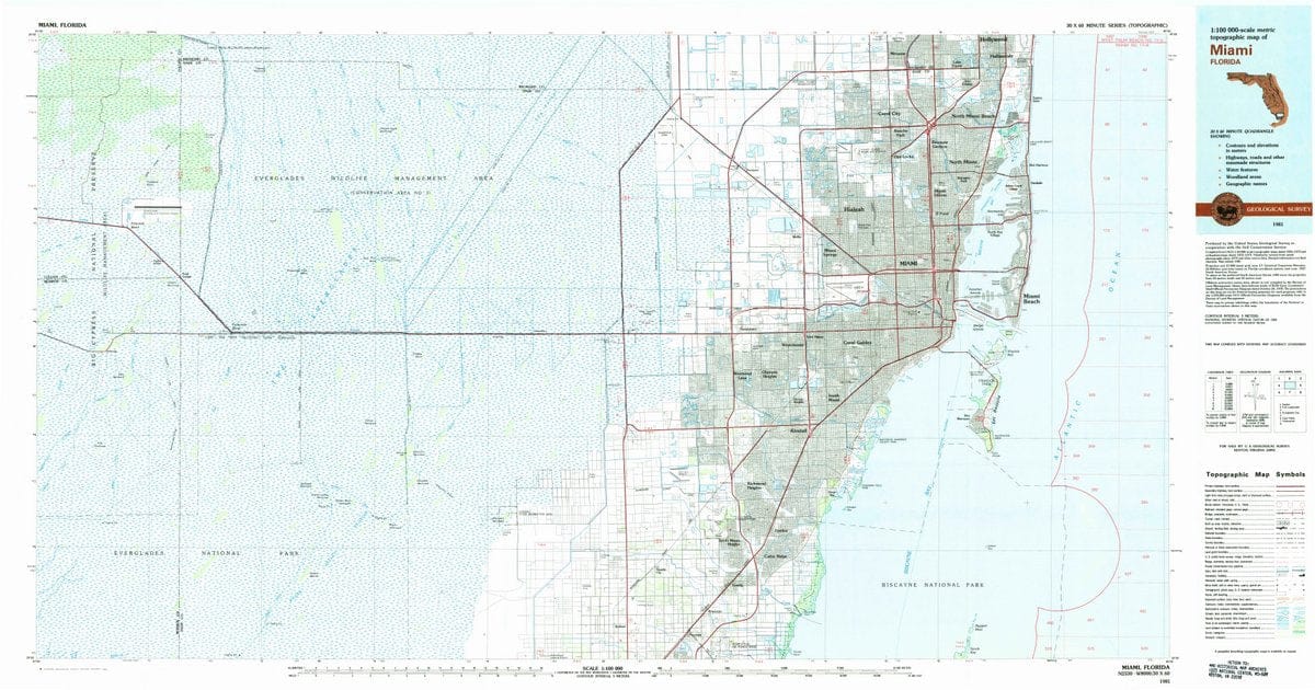 Miami Florida Topographic Map