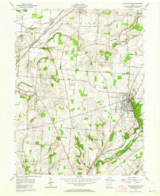 1955 Yellow Springs, OH - Ohio - USGS Topographic Map – Historic Pictoric