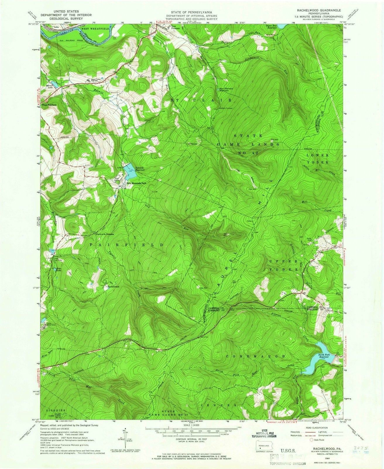 1964 Rachelwood, PA - Pennsylvania - USGS Topographic Map – Historic ...