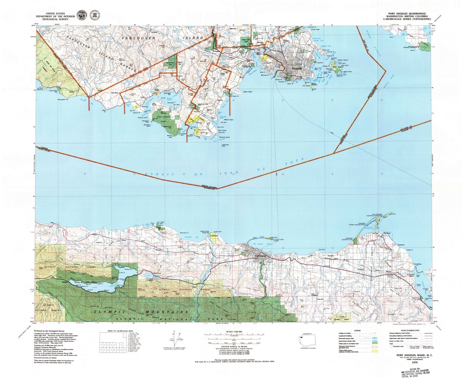 1979 Port Angeles, WA - Washington - USGS Topographic Map – Historic ...
