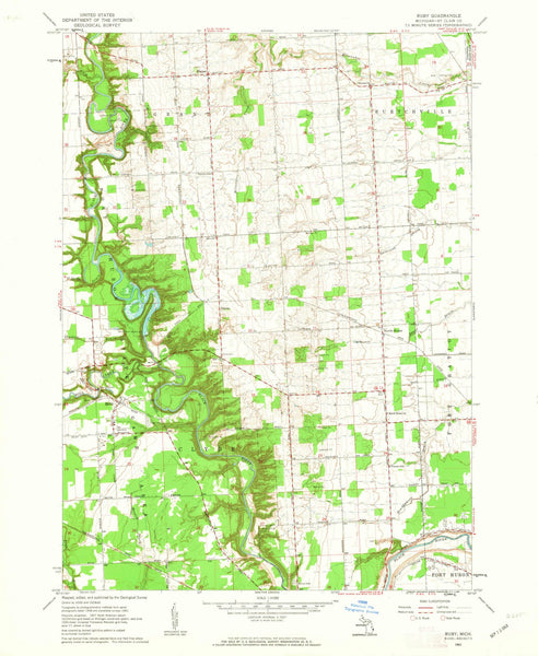 1961 Ruby, MI - Michigan - USGS Topographic Map - Historic Pictoric