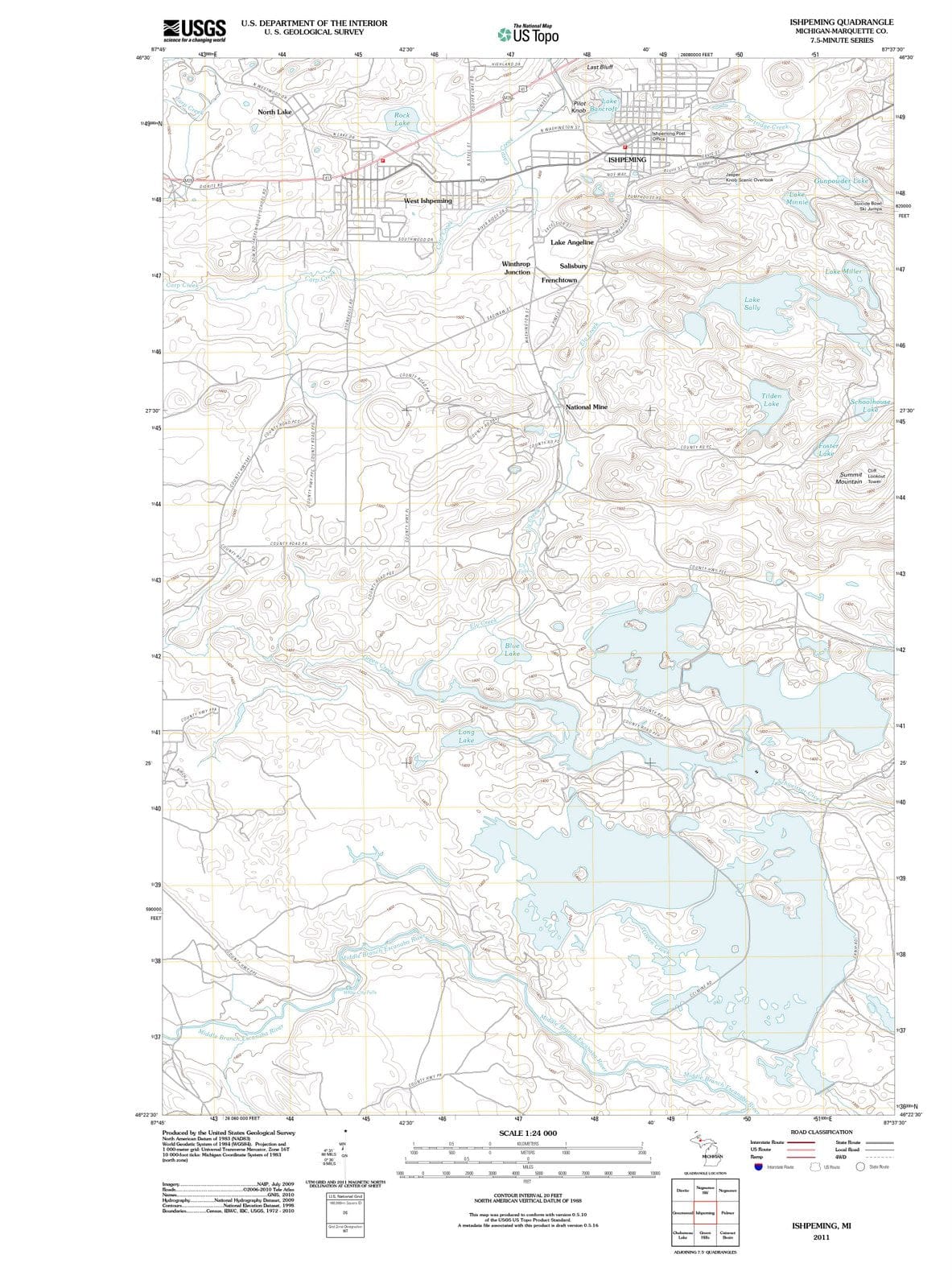 2011 Ishpeming, MI - Michigan - USGS Topographic Map – Historic Pictoric