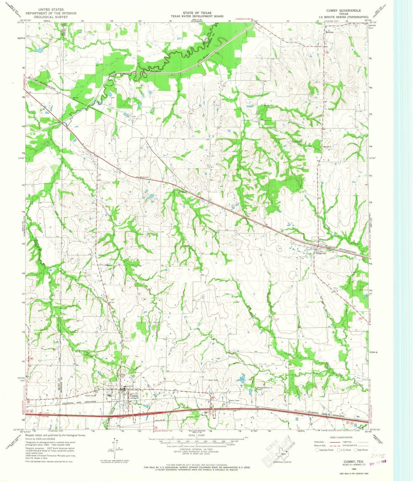 1964 Cumby, TX - Texas - USGS Topographic Map – Historic Pictoric