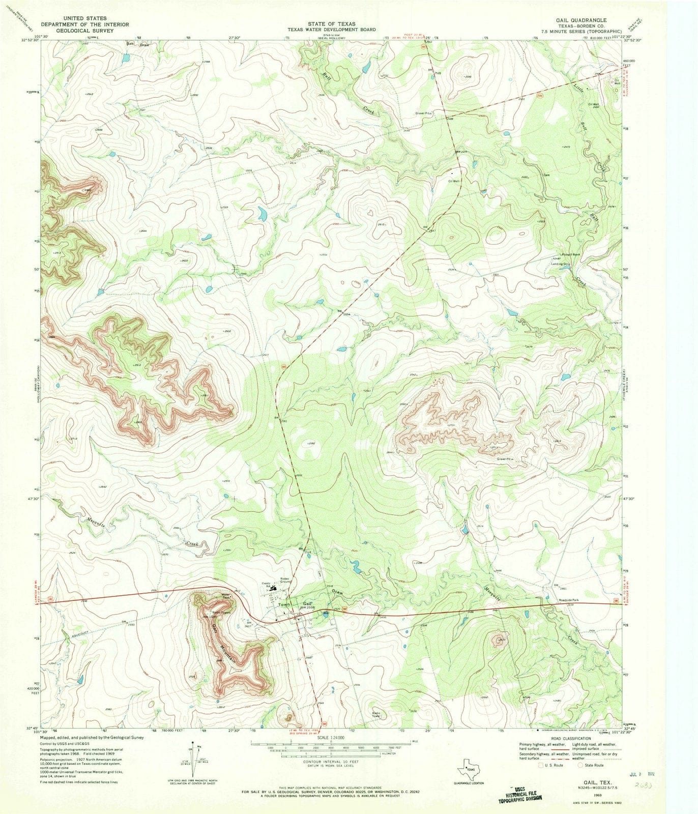 1969 Gail, TX - Texas - USGS Topographic Map v2 – Historic Pictoric