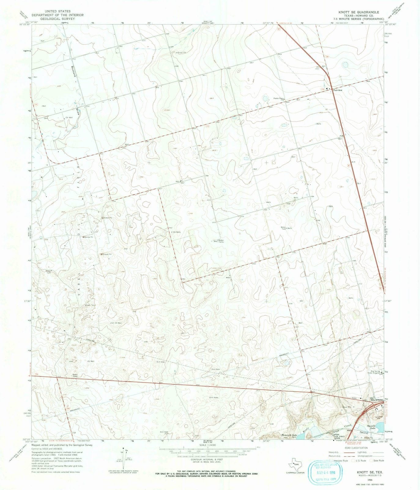1966 Knott, TX - Texas - USGS Topographic Map v2 – Historic Pictoric