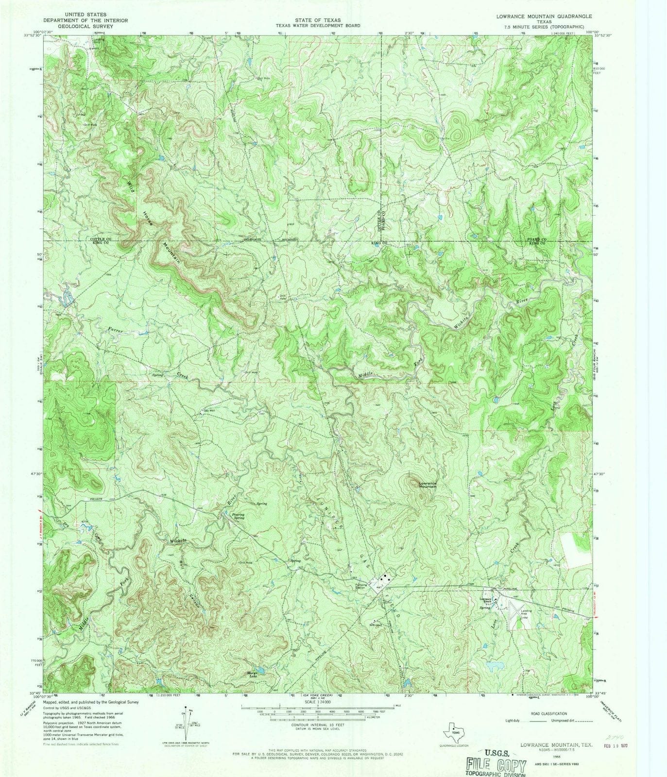 1966 Lowrance Mountain, TX - Texas - USGS Topographic Map – Historic ...