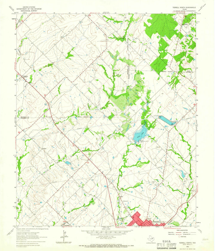 1962 Terrell, TX - Texas - USGS Topographic Map – Historic Pictoric