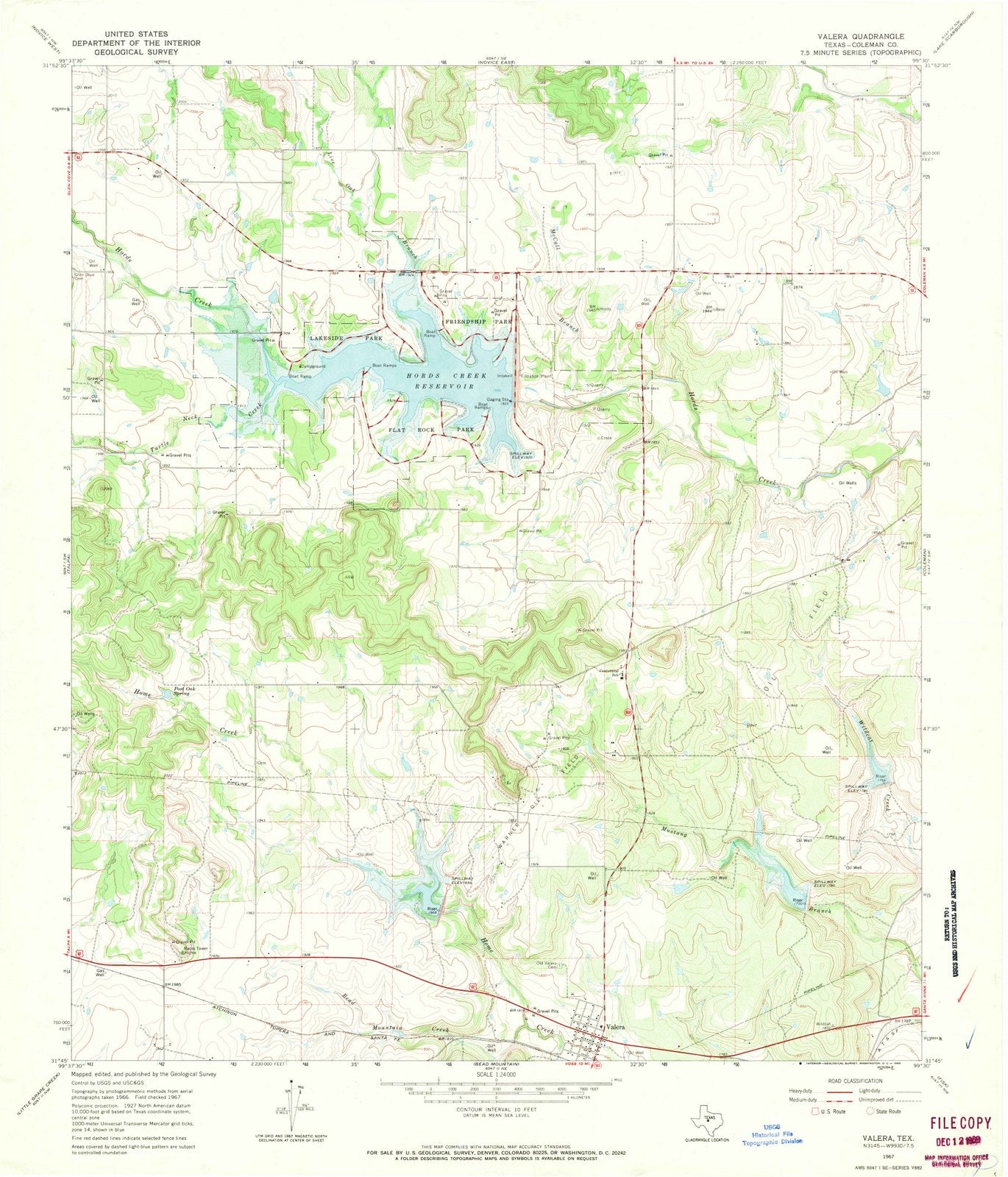 1967 Valera, TX - Texas - USGS Topographic Map – Historic Pictoric