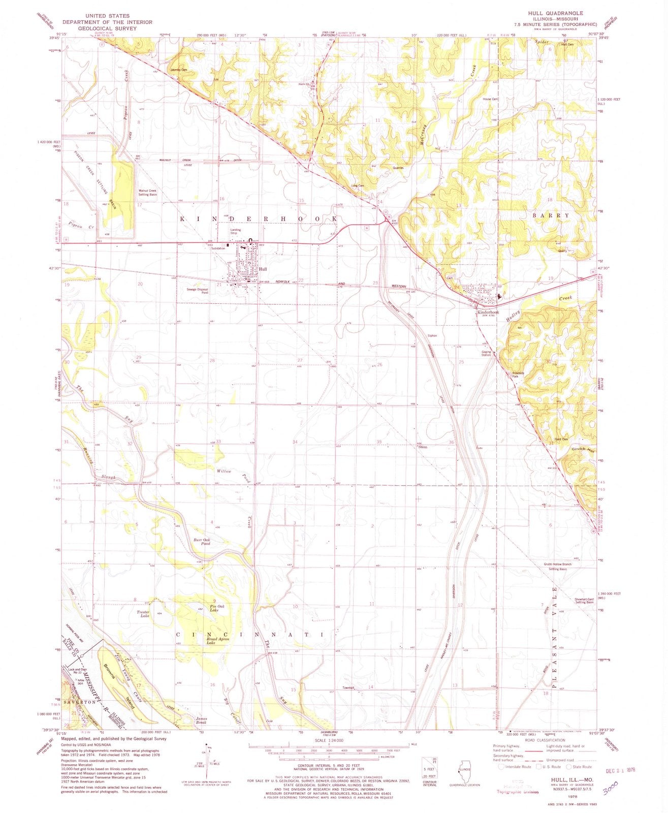 1978 Hull, IL - Illinois - USGS Topographic Map – Historic Pictoric