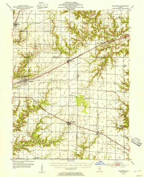 1953 Teutopolis, IL - Illinois - USGS Topographic Map - Historic Pictoric
