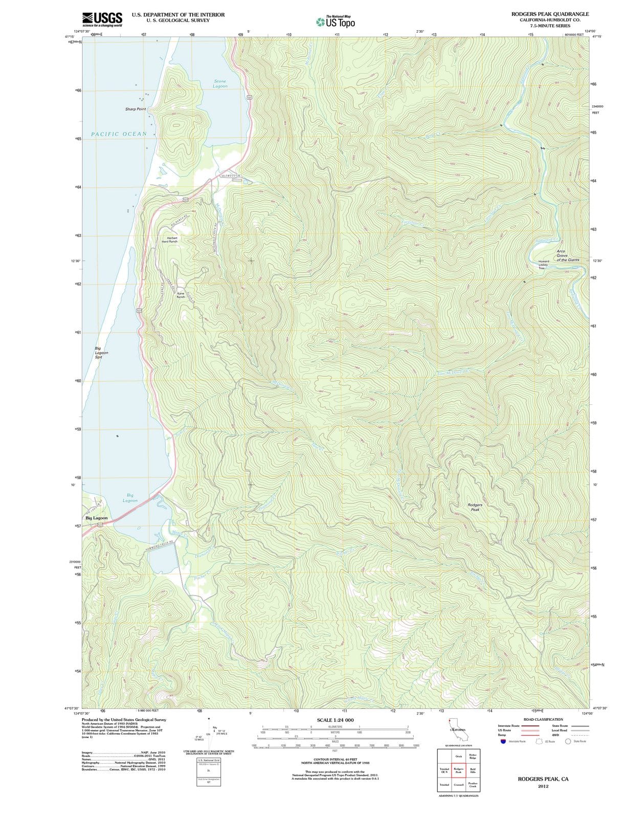 2012 Rodgers Peak, CA - California - USGS Topographic Map – Historic ...