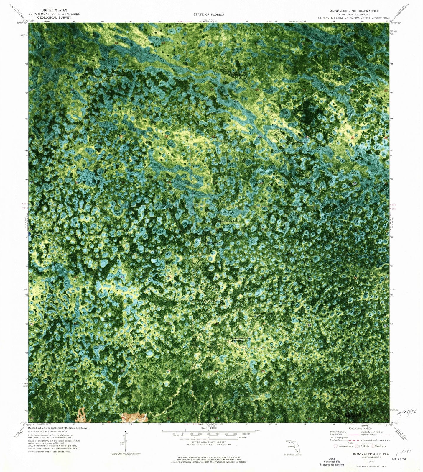 1974 Immokalee 4, FL - Florida - USGS Topographic Map v3 – Historic ...