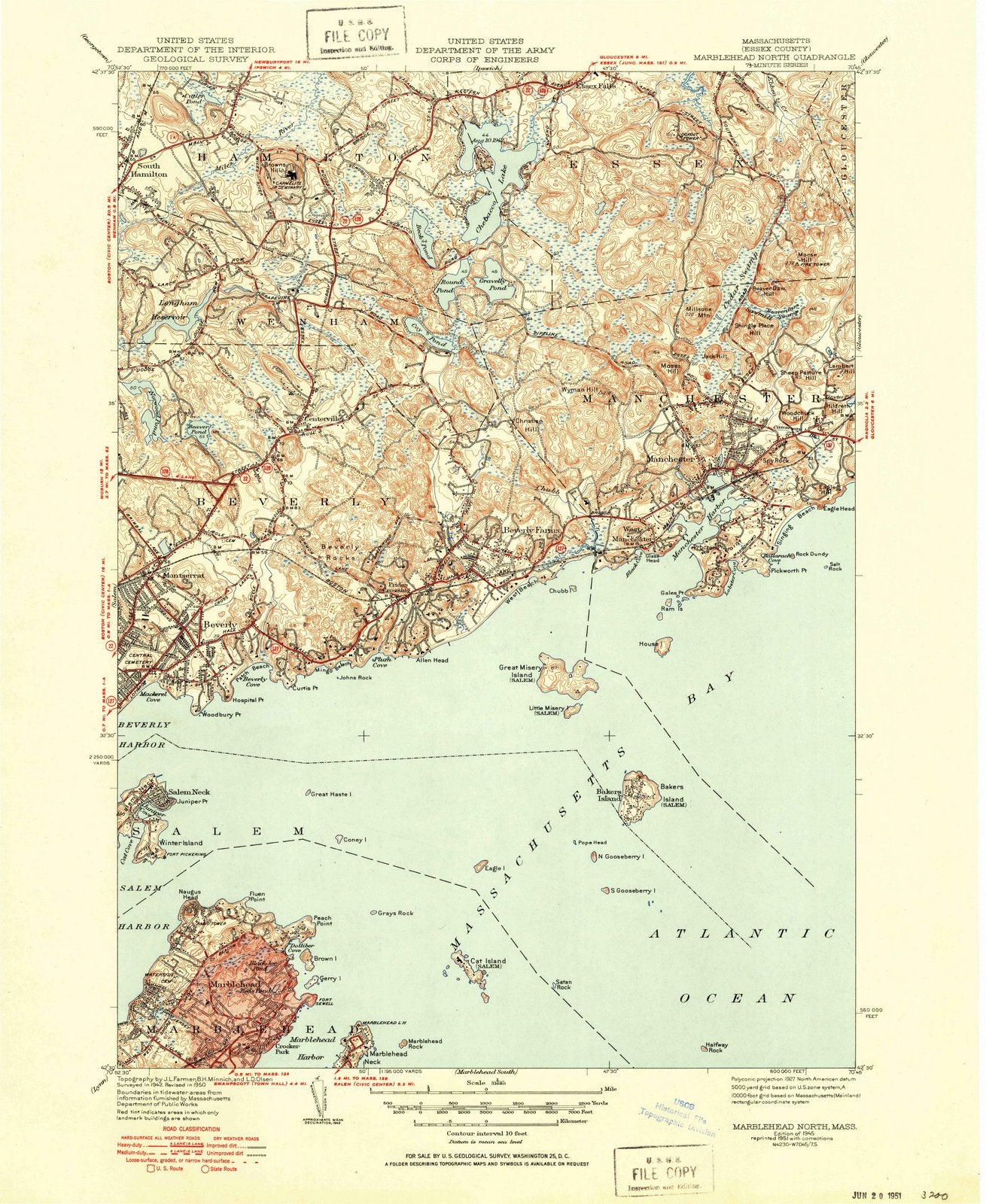 1945 Marblehead North, MA - Massachusetts - USGS Topographic Map ...