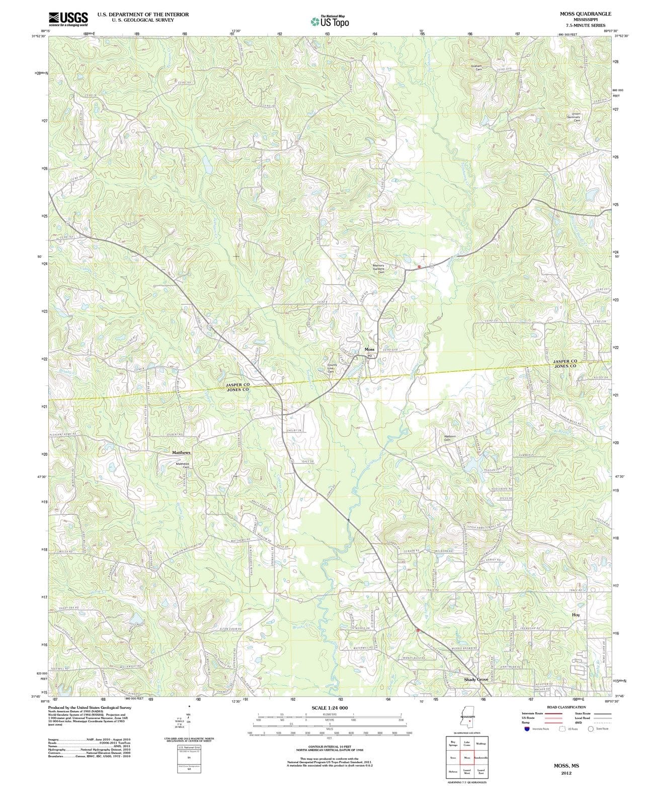 2012 Moss Point, MS - Mississippi - USGS Topographic Map – Historic ...