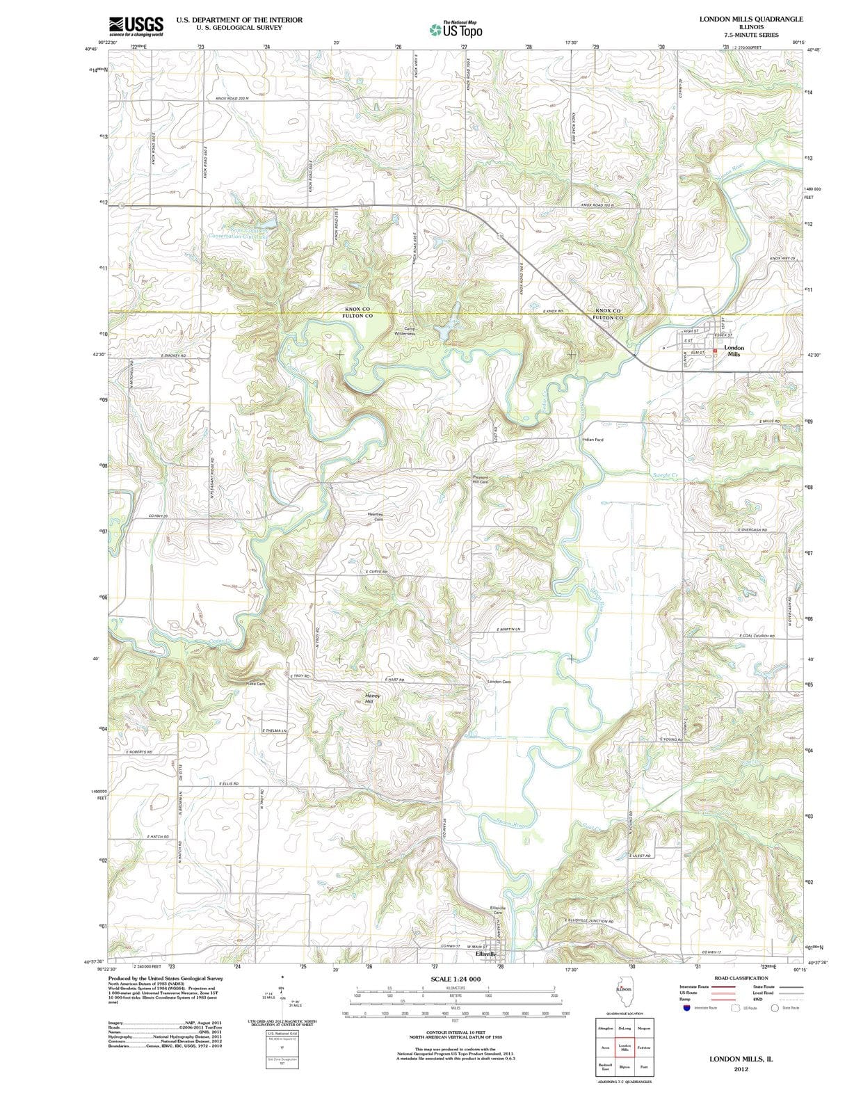 2012 London Mills, IL - Illinois - USGS Topographic Map – Historic Pictoric