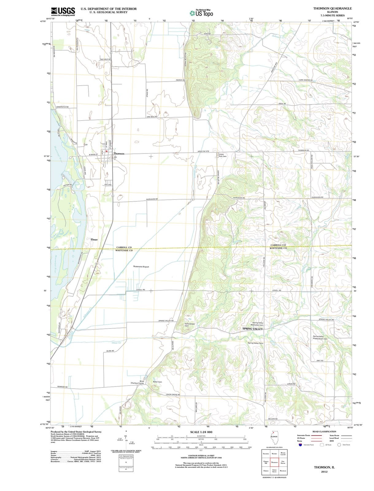 2012 Thomson, IL - Illinois - USGS Topographic Map – Historic Pictoric