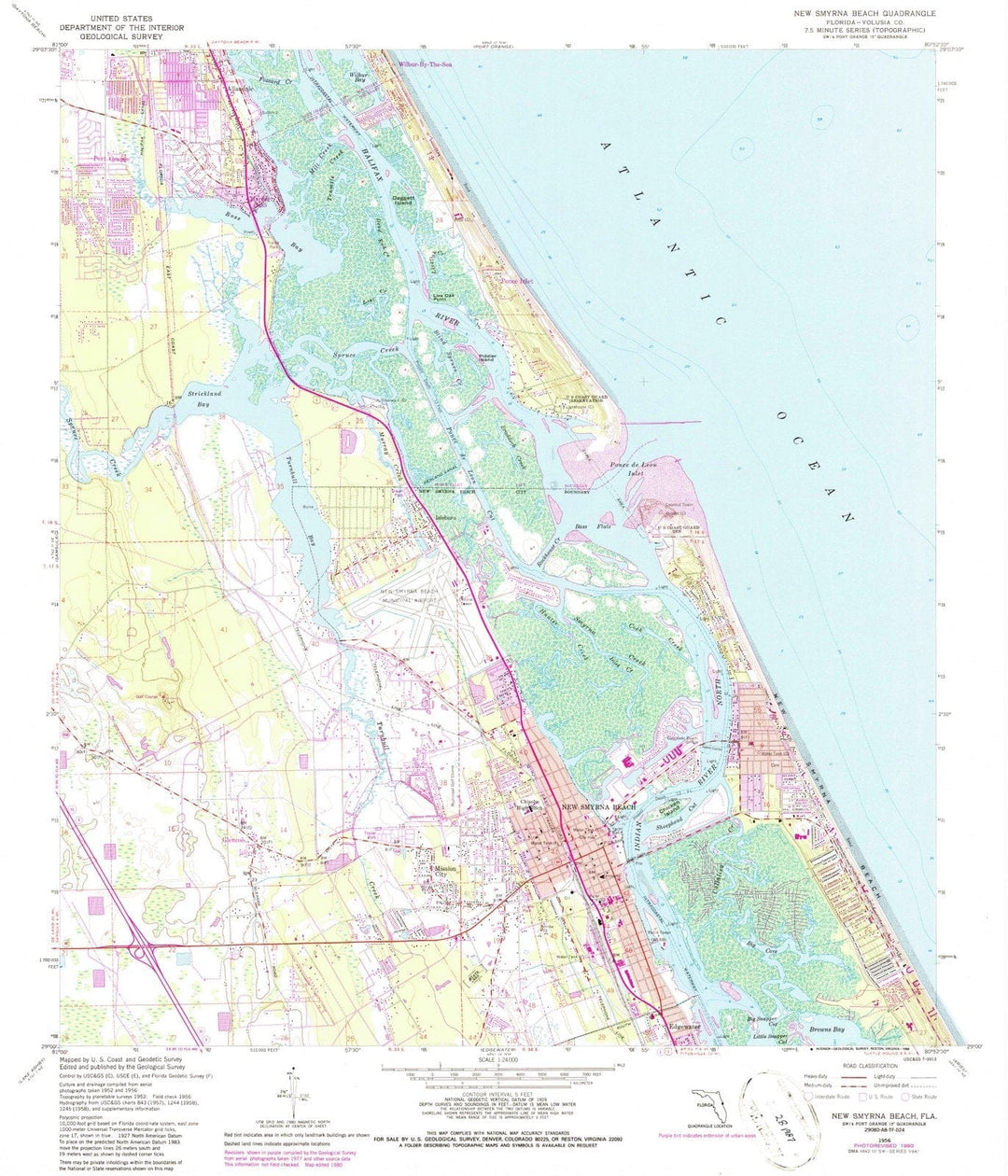 Historic Map New Smyrna Beach Florida New Smyrna Beach Florida: