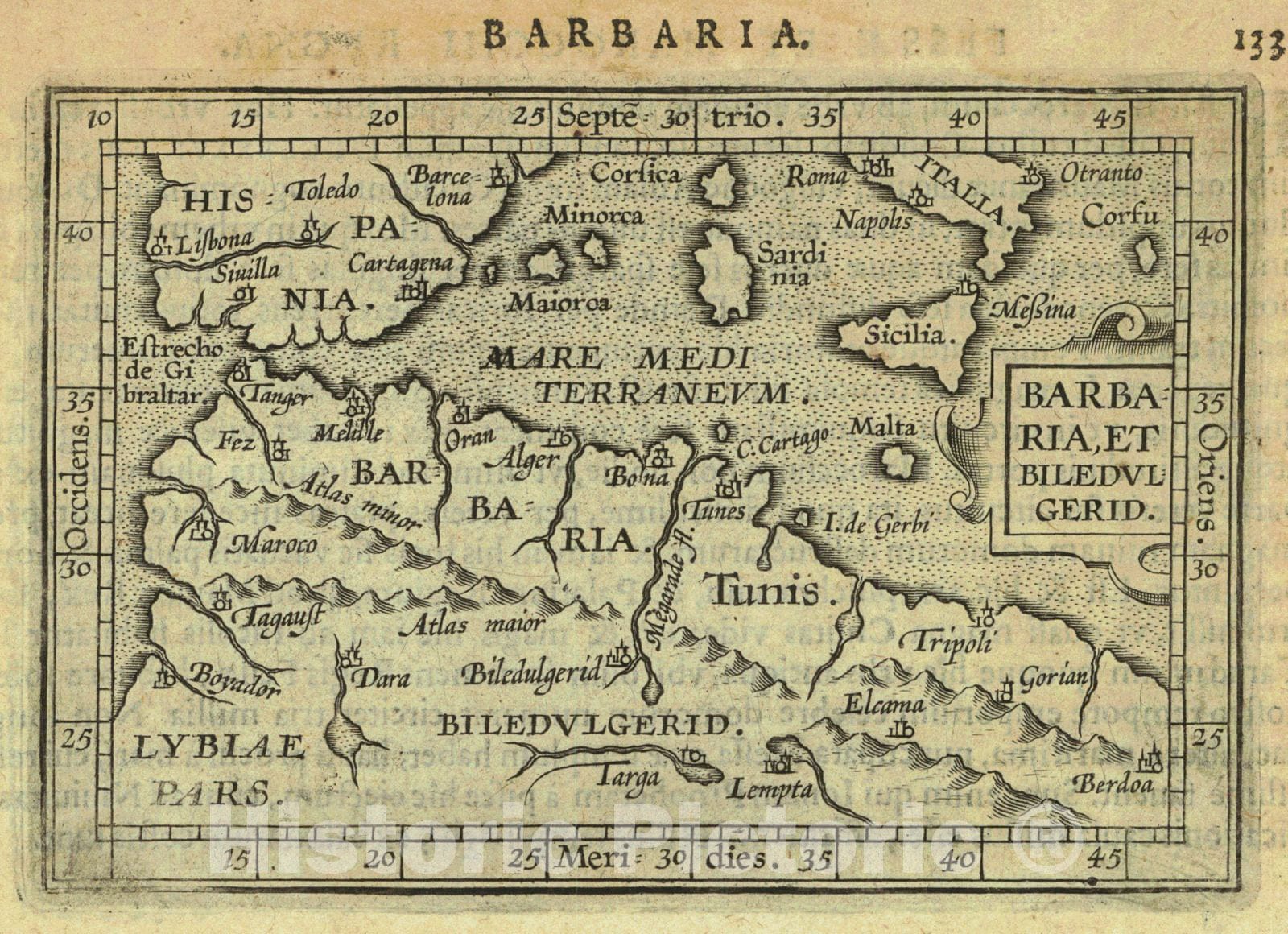 Historic Map : 1601 Barbaria : Vintage Wall Art – Historic Pictoric