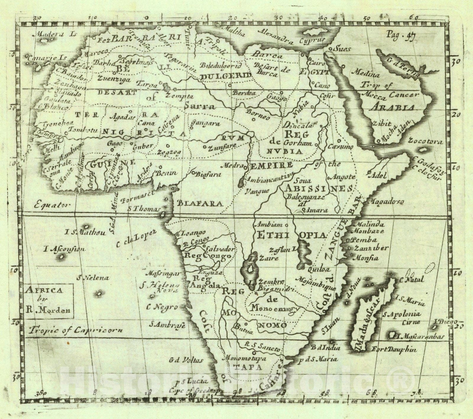 Historic Map : 1688 Africa : Vintage Wall Art – Historic Pictoric