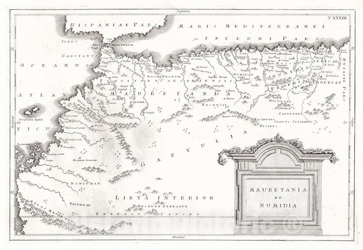 Historic Map : 1774 Mauretania et Numidia : Vintage Wall Art – Historic ...
